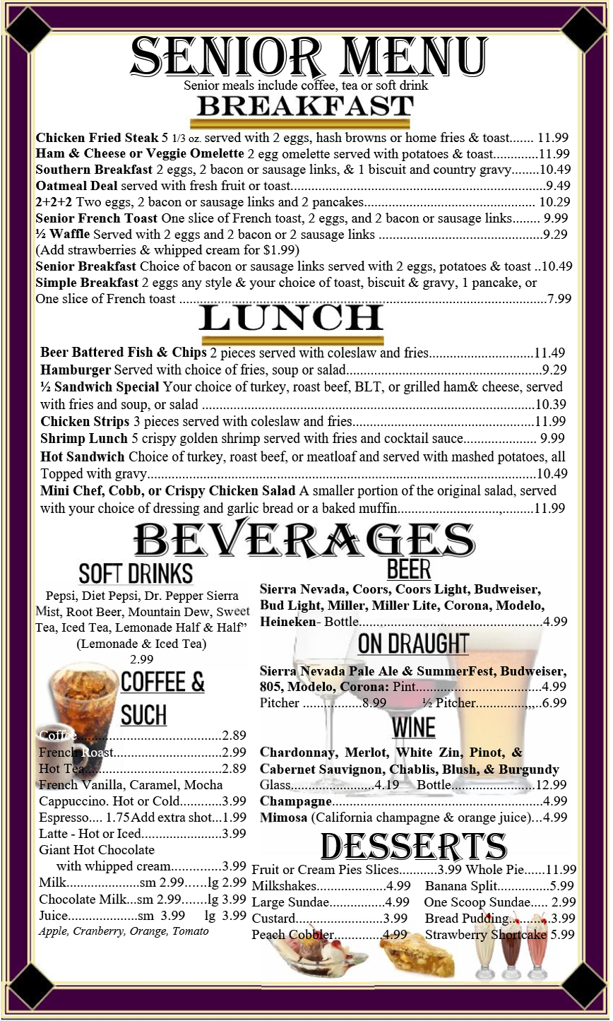 Senior Menu